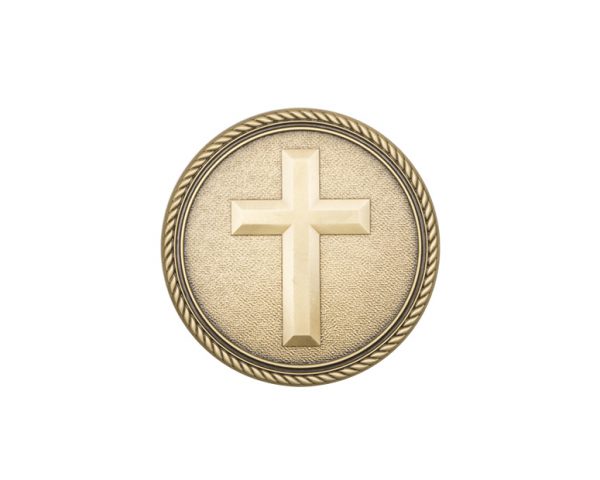 Cross Antiqued Brass Emblem 2 ½” – Fenton Memorials