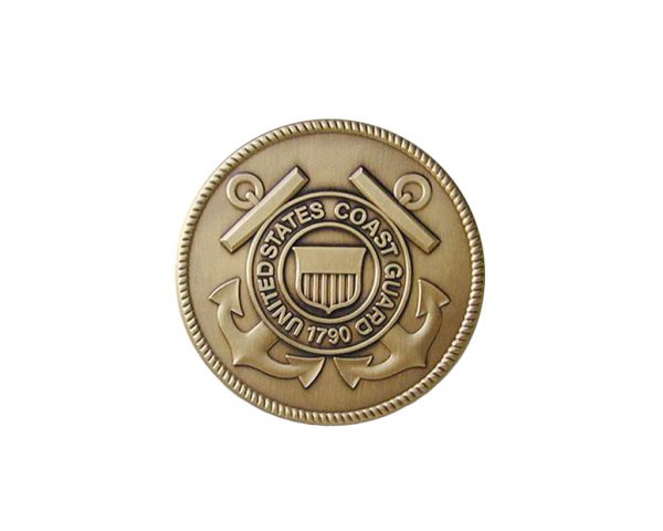 Coast Guard Antiqued Brass Emblem 2 ½” – Fenton Memorials