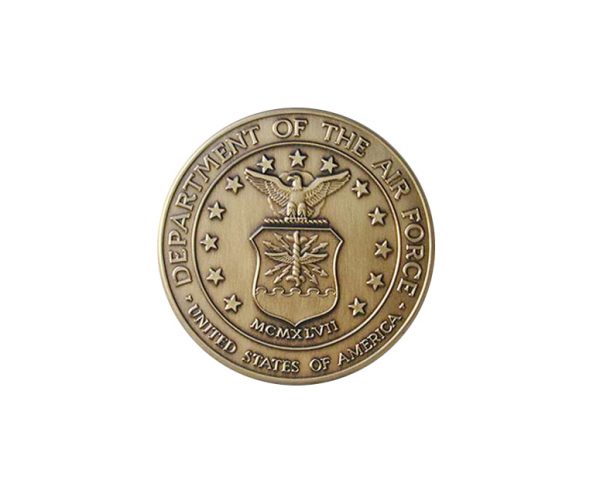 Air Force Antiqued Brass Emblem 2 ½” – Fenton Memorials