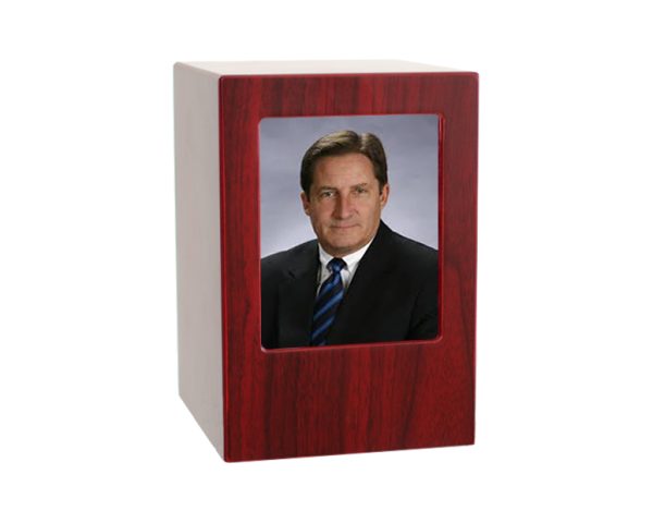 Mahogany Composite Photo Urn – Fenton Memorials
