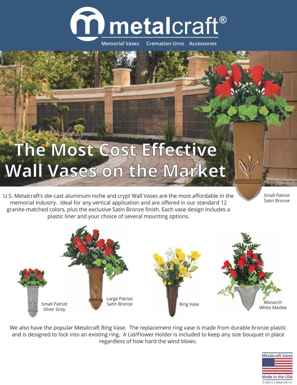 US Metalcraft Wall Mounted Vases – Fenton Memorials