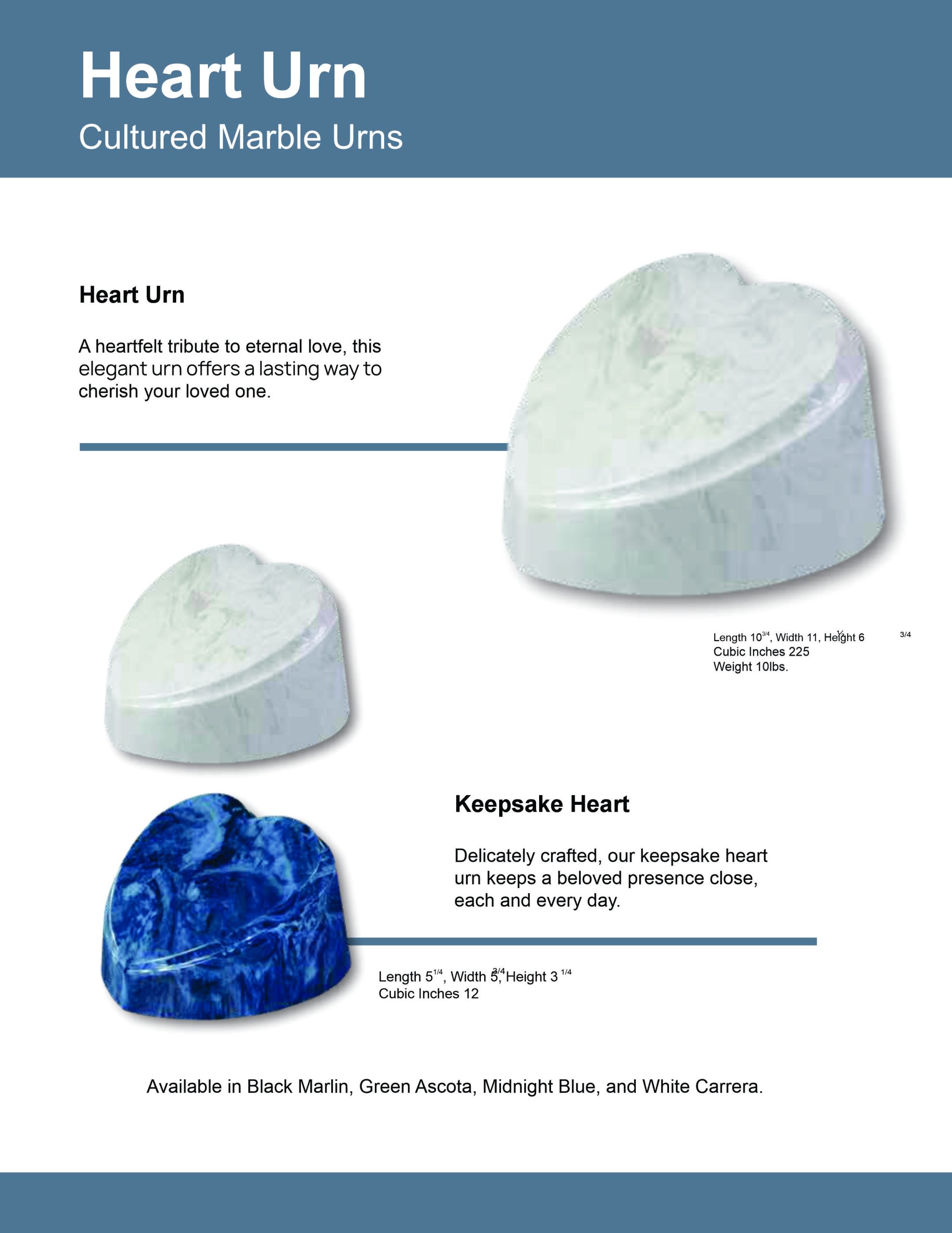 Cultured Marble Heart Urns – Fenton Memorials