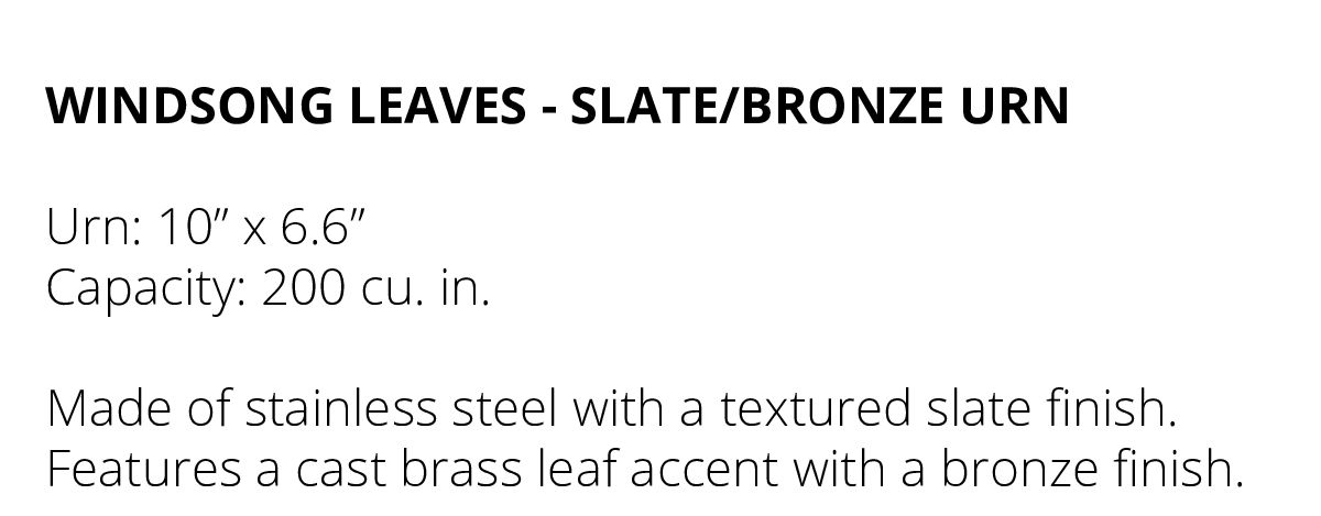 Windsong Leaves – Slate/Bronze Urn – Fenton Memorials